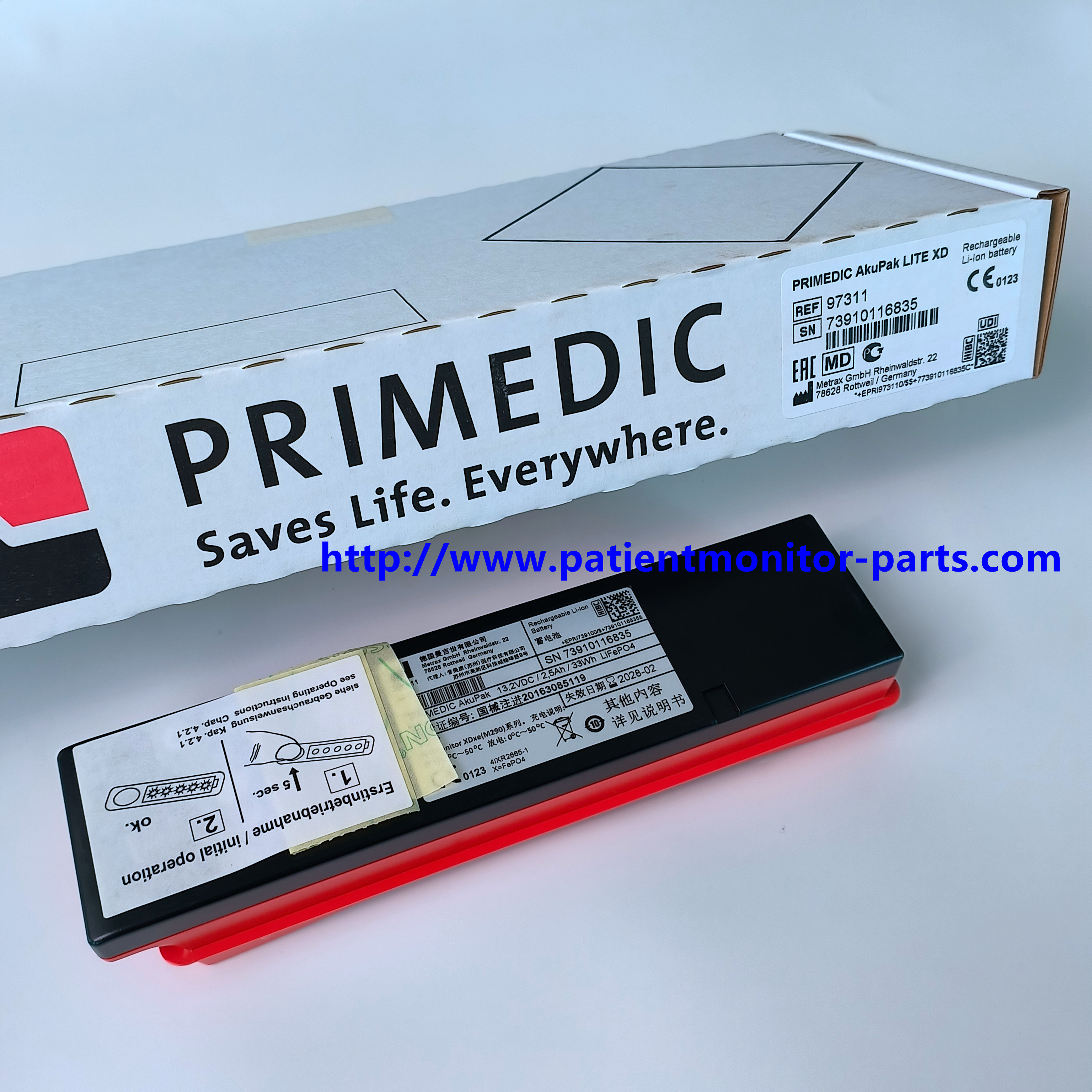METRAX PRIMEDIC Defibrillator Battery M290 For XD Series Defibrillator REF 97311 PRIMEDIC AkuPak ...